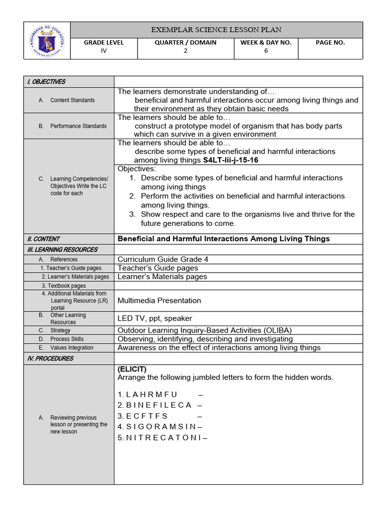 Hazel G. Canda - Maco South - Lesson Plan | PDF | Parasitism | Learning