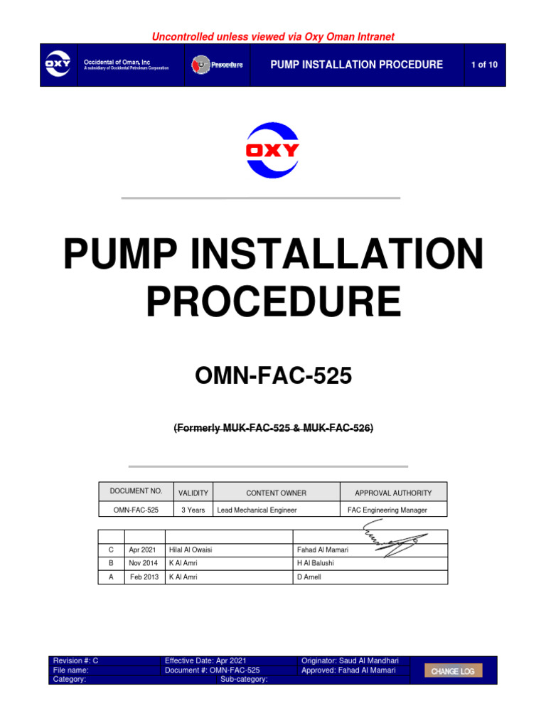 OMN-FAC-525 Pump Alignment Procedure | PDF | Bearing (Mechanical ...