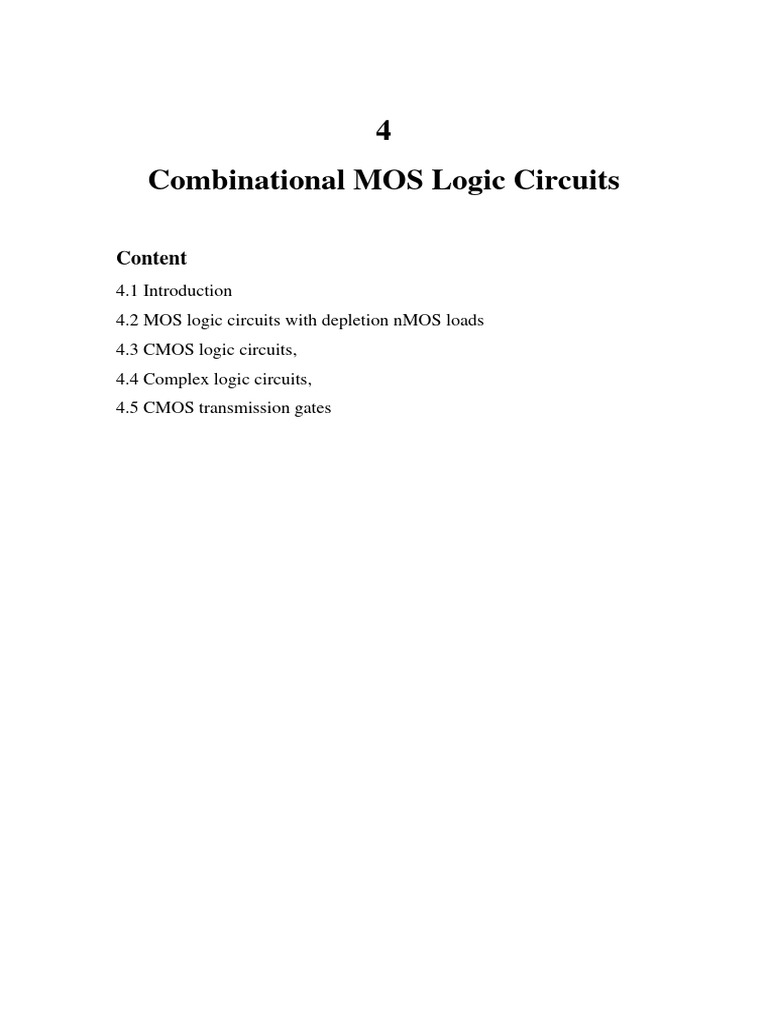 Unit 4 Cmos Combinational Logic Pdf Logic Gate Mosfet
