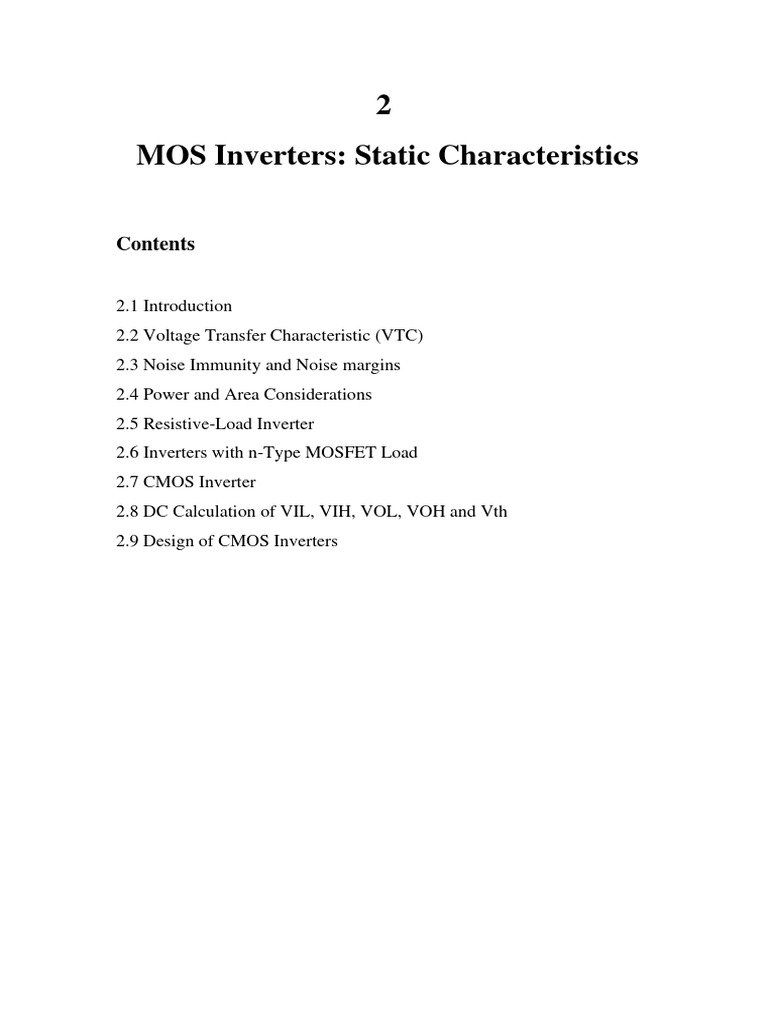 Unit 2 CMOS Inverter | PDF | Cmos | Logic Gate