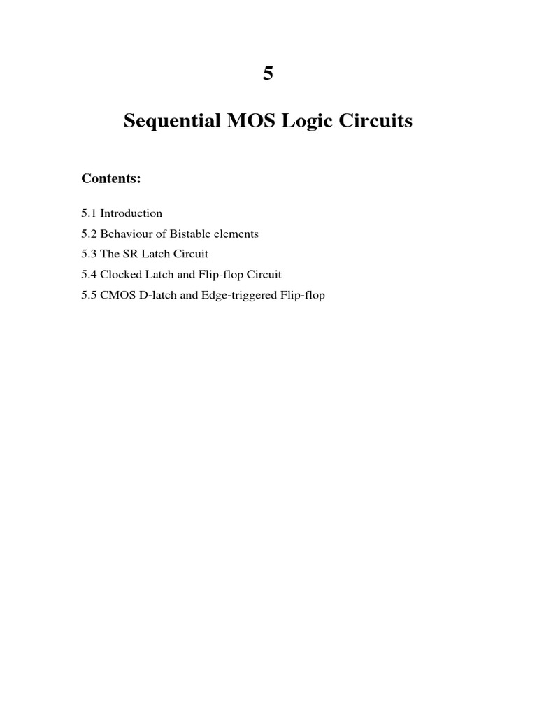 Unit 5 Sequential MOS Logic Circuit | PDF | Logic Gate | Computer Engineering