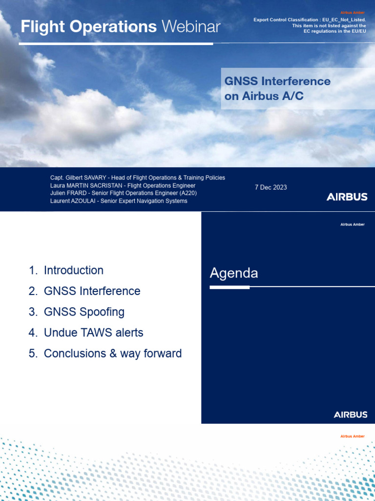 Airbus - GNSS Interference On Airbus Aircraft Webinar (07.12.23) | PDF ...
