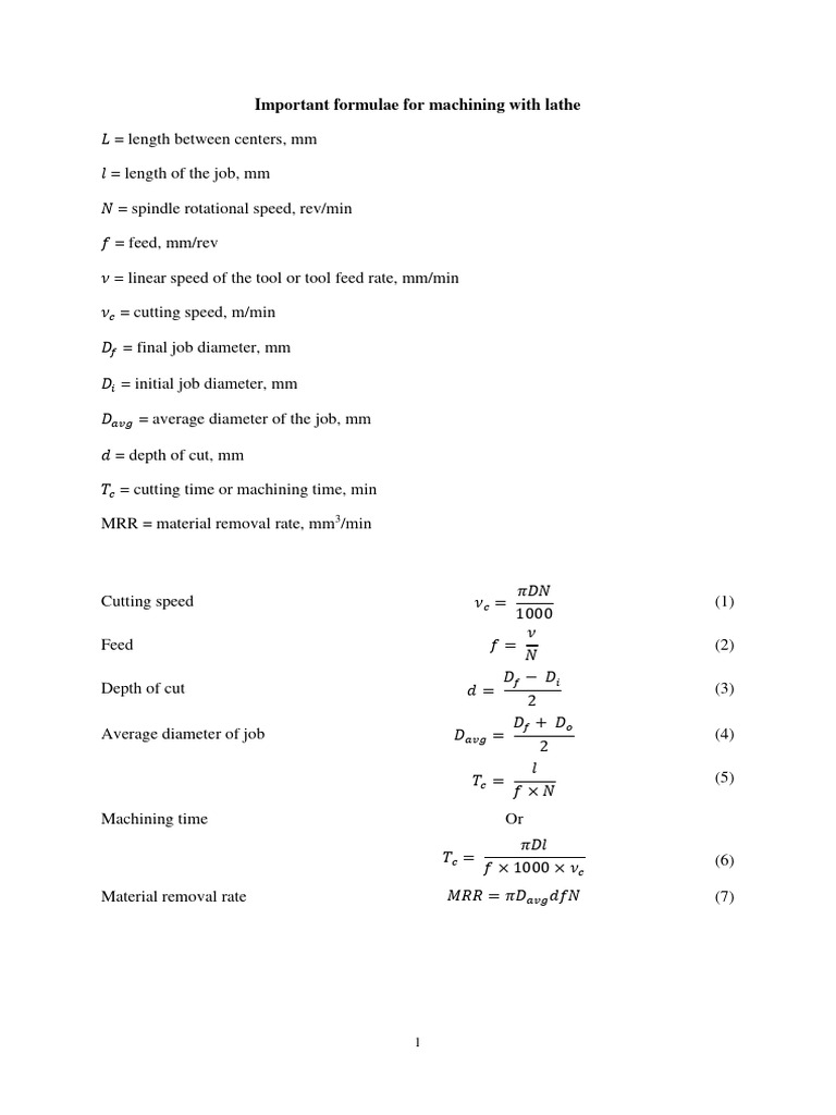 Numerical Examples_Lathe | PDF | Machining | Crafts