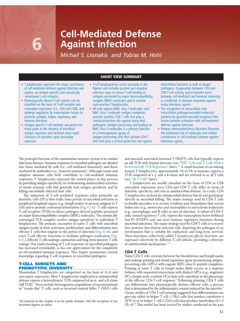 006 Cell Mediated Defense | PDF | T Cell | T Helper Cell