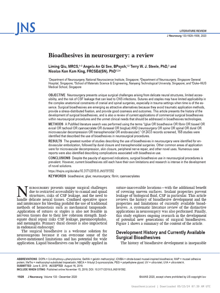 J Neurosurg Article p1928 | PDF | Coagulation | Neurosurgery