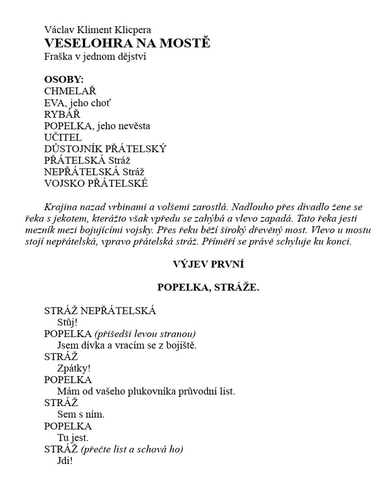 Klicpera: Veselohra - Na - Moste | PDF