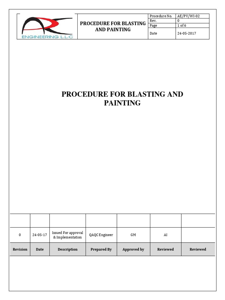 Blasting and Painting Procedure 3 PDF Free | PDF | Paint | Coating