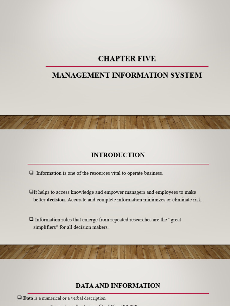 Chapter 5 - MIS | PDF | Computer Network | Information System