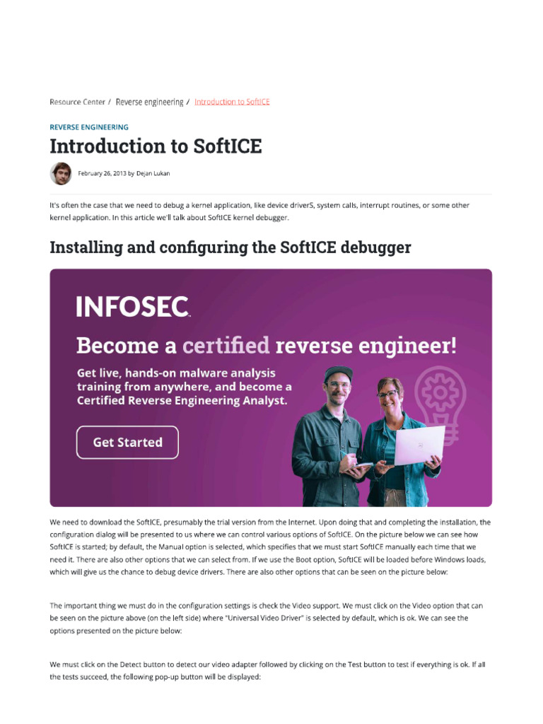 Introduction To SoftICE - Infosec | PDF
