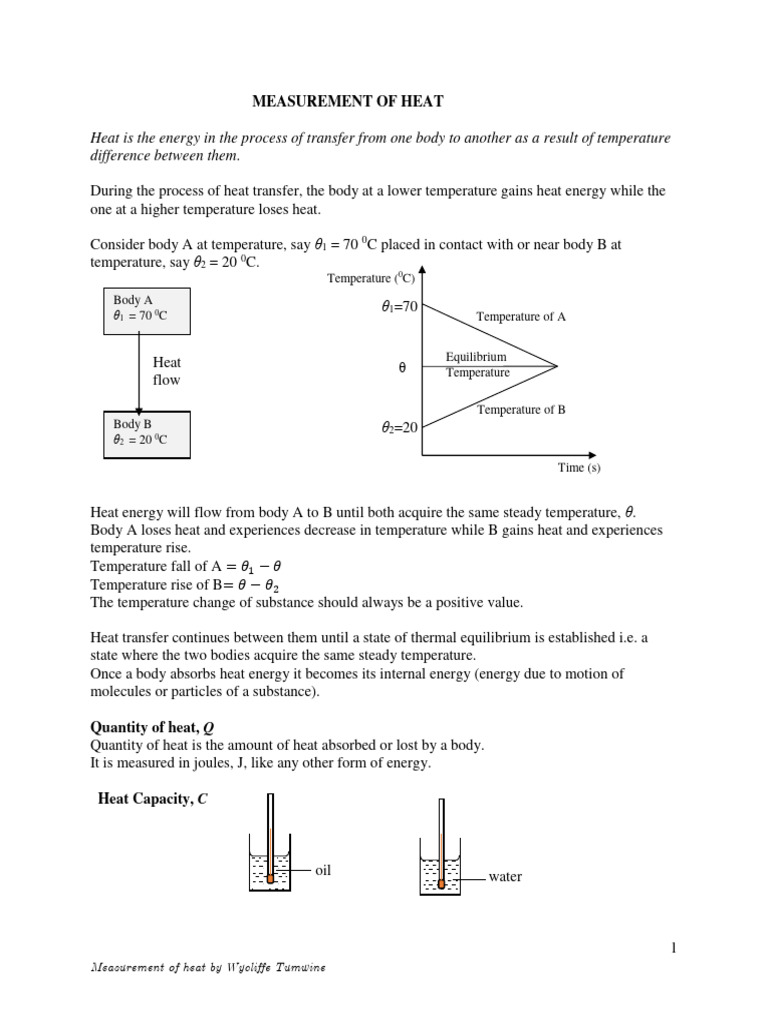 s.3 Measurement of Heat | PDF | Gases | Heat