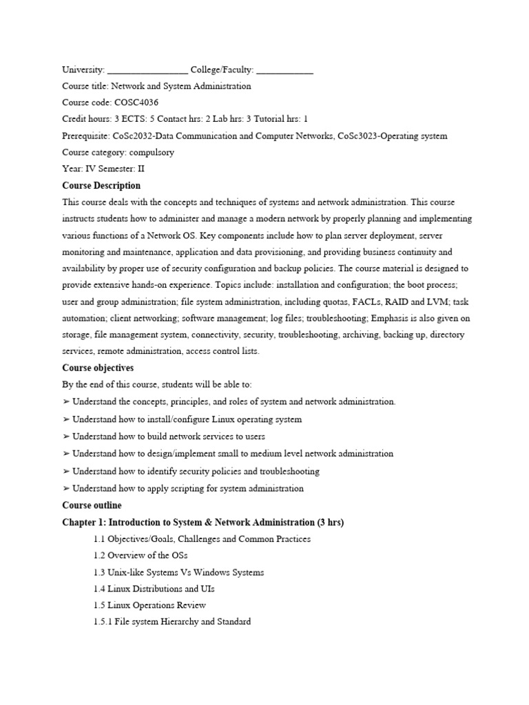 Course Outlines | PDF | Computer File | File System