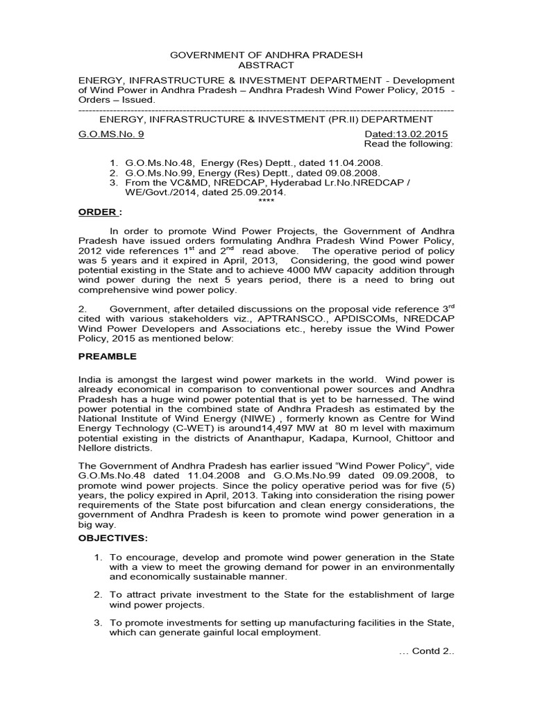 Wind Power Policy | PDF | Wind Power | Renewable Energy Wind Power Policy | PDF | Wind Power | Renewable Energy