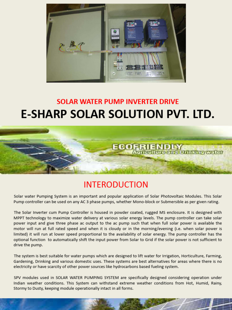 Solar Water Pumping System | PDF | Solar Power | Photovoltaic System