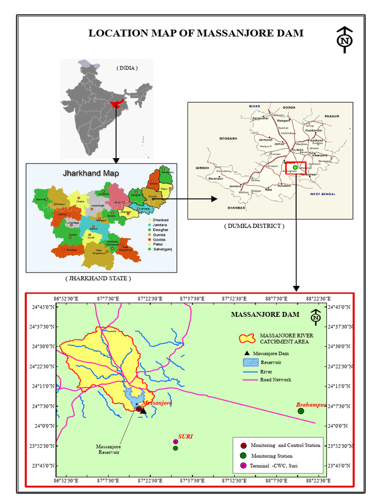 Location Map of Massanjore Dam | PDF | Water And The Environment ...