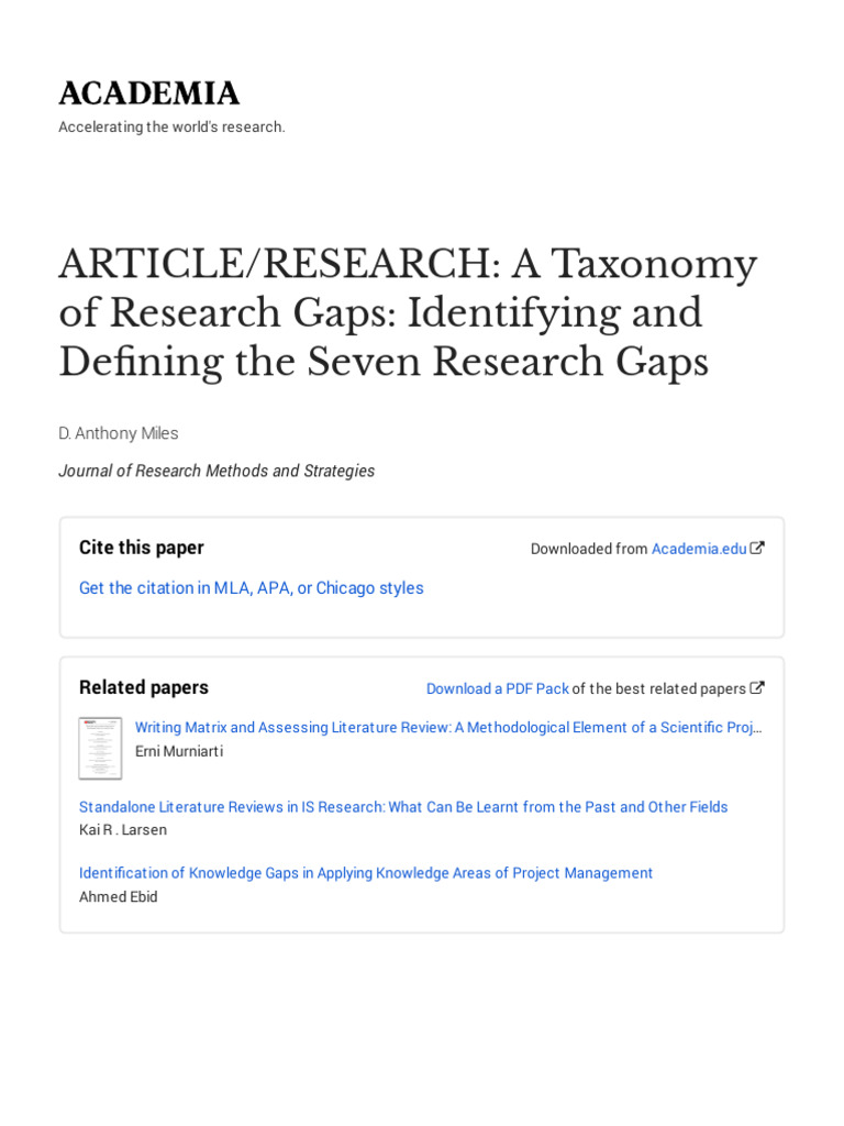 Additional Reading - Research Gaps | Download Free PDF | Methodology | Theory
