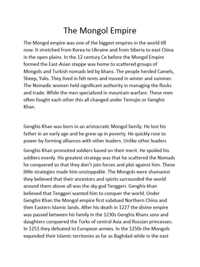 The Mongol Empire | PDF | Mongol Empire | Genghis Khan