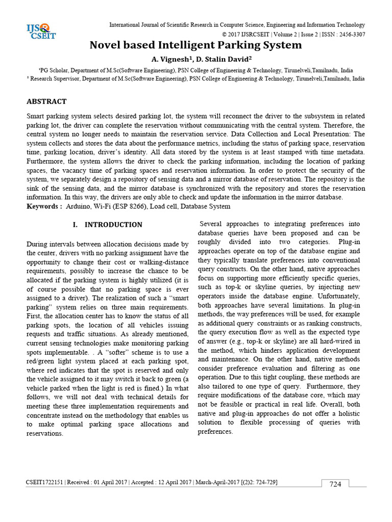 Novel_based_Intelligent_Parking_System | PDF | Databases | Relational Model