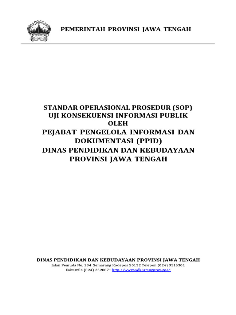 Sop Uji Konsekuensi Info Publik | PDF