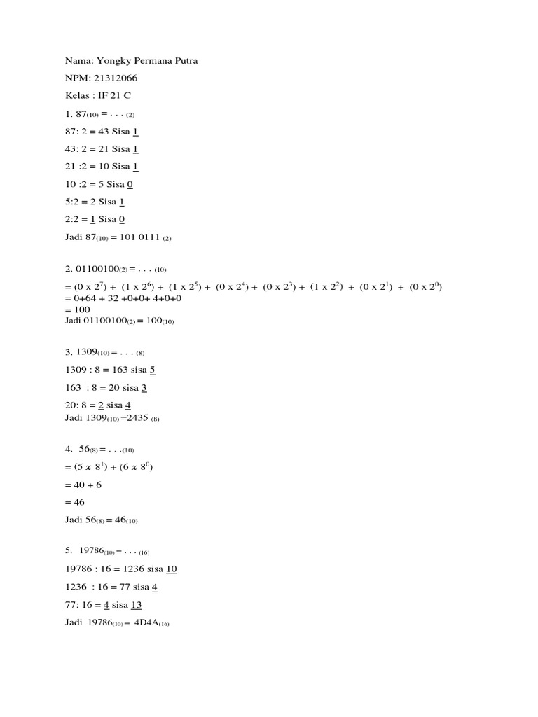Tugas Konversi | PDF | Division (Mathematics) | Arithmetic