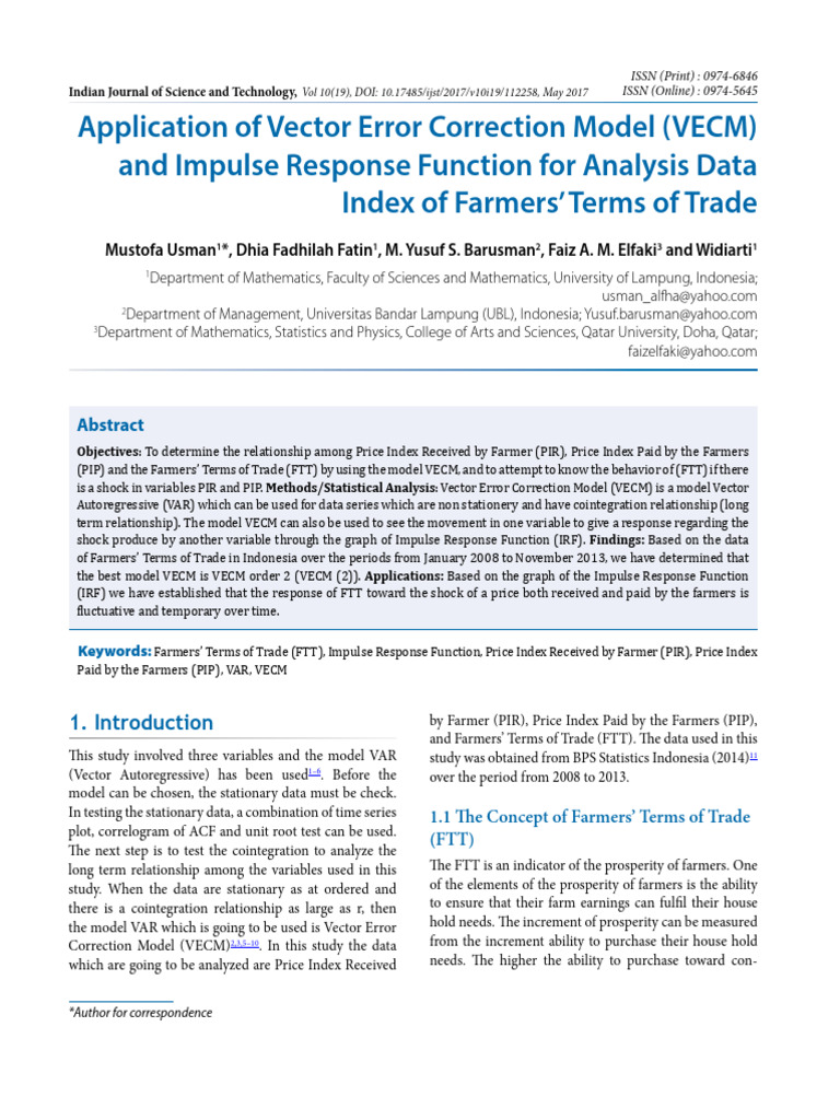 Article 26 | PDF | Vector Autoregression | Time Series