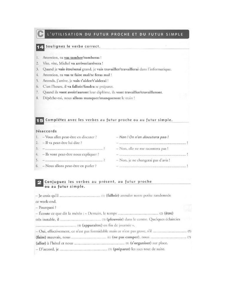 Futur Proche Et Futur Simple | PDF