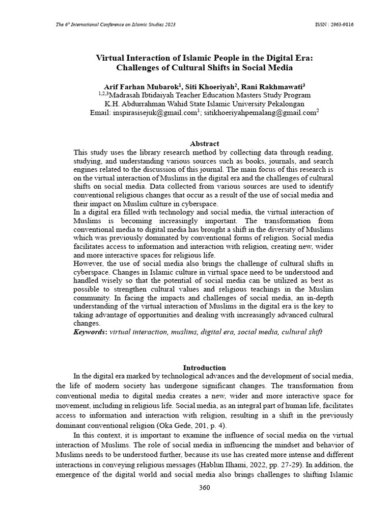 360 367 Arif Farhan Mubarok Siti Khoeriyah Rani Rakhmawati | PDF | Social Media | Popular ...