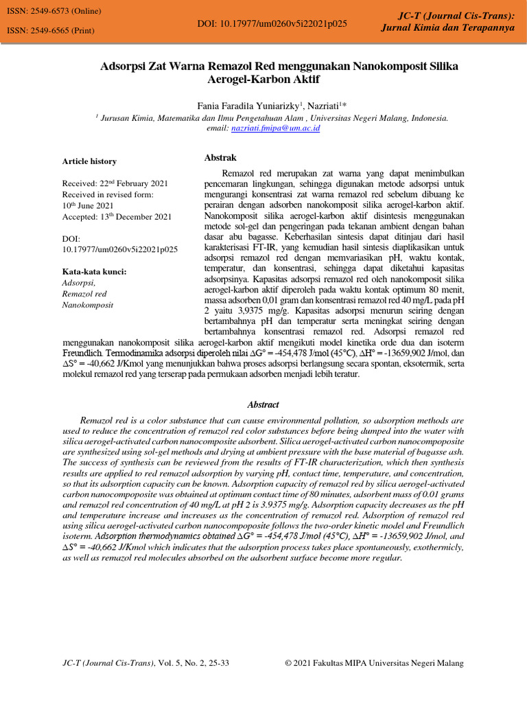 Adsorpsi Remazol Red Efektif | PDF