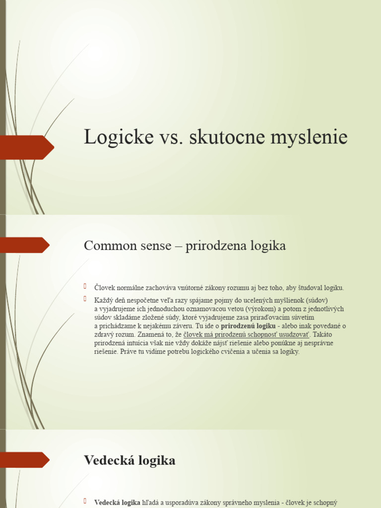 Logicke Vs Skutocne | PDF