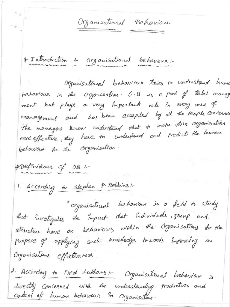 Organizational Behaviour OB | PDF