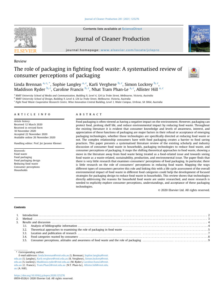 4, Consumer Perceptions of Packaging | PDF | Packaging And Labeling | Waste
