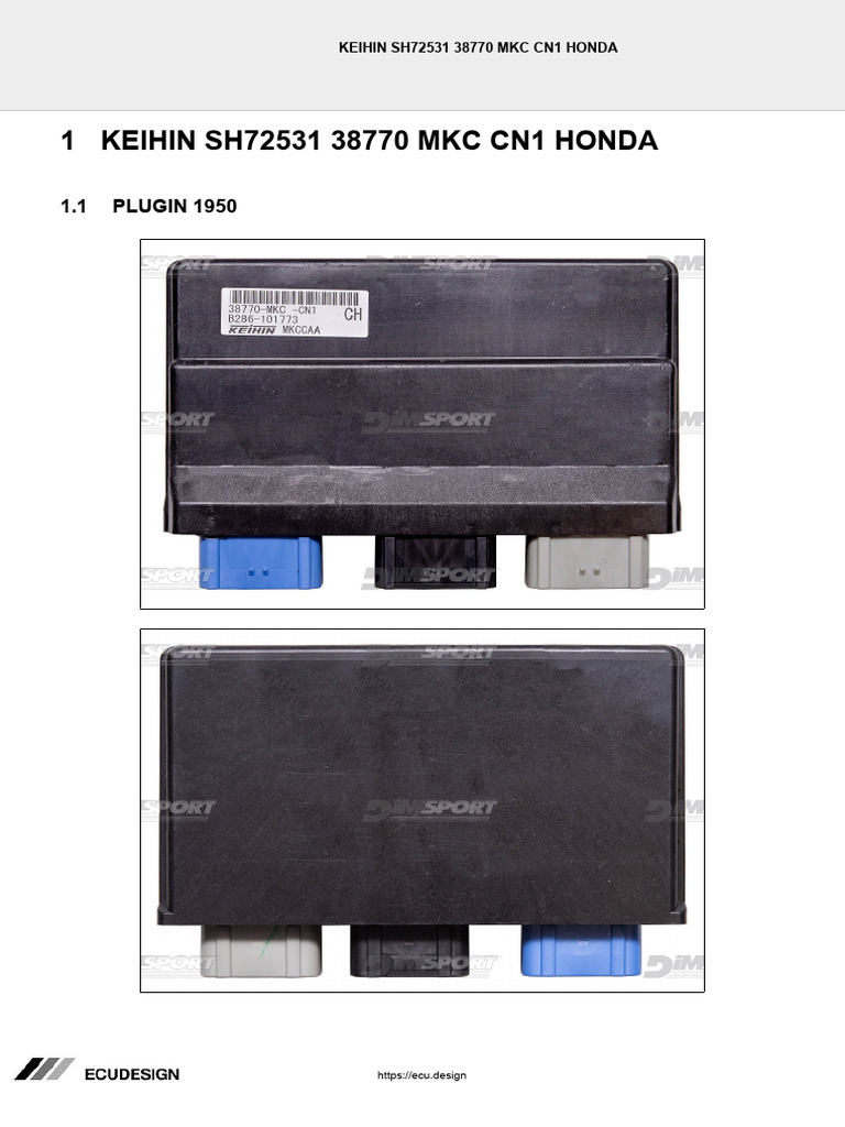 Keihin sh72531 38770-mkc-cn1 Honda | PDF