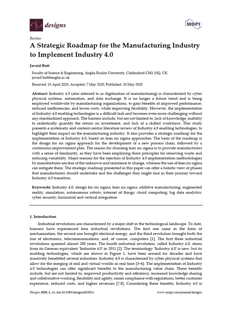 A Strategic Roadmap For The Manufacturing Industry | PDF | Augmented ...
