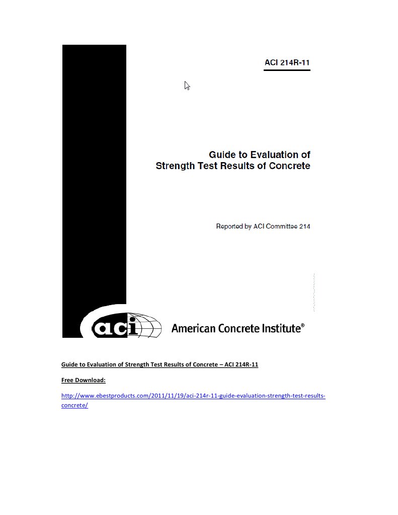 ACI 214R-11 Guide To Evaluation of Strength Test Results of Concrete | PDF