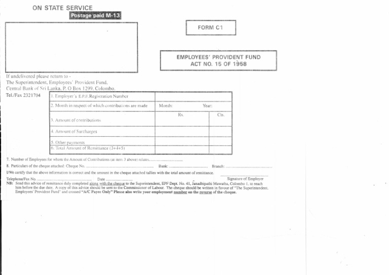 Sri Lanka Form - c1 | PDF