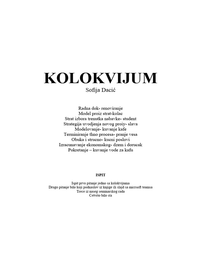 Kolokvijum | PDF