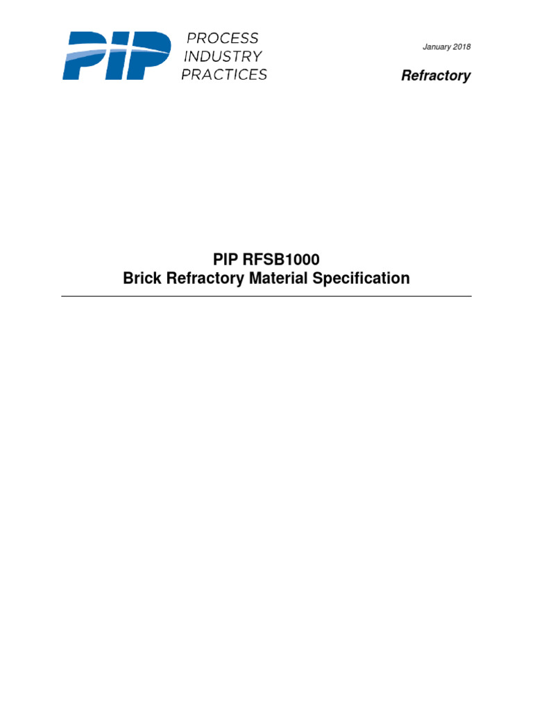 PIP RFSB1000 Brick Refractory Material Specification | PDF | Refractory ...