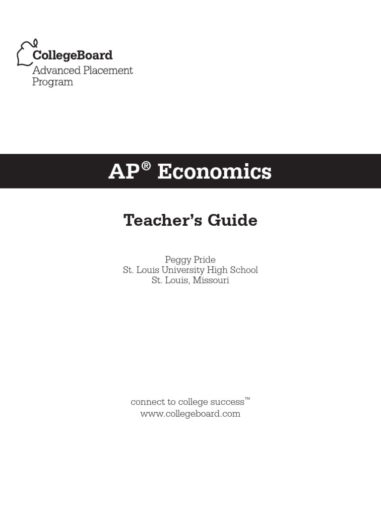 Ap Economics Teachers Guide | PDF | Advanced Placement | Market (Economics)