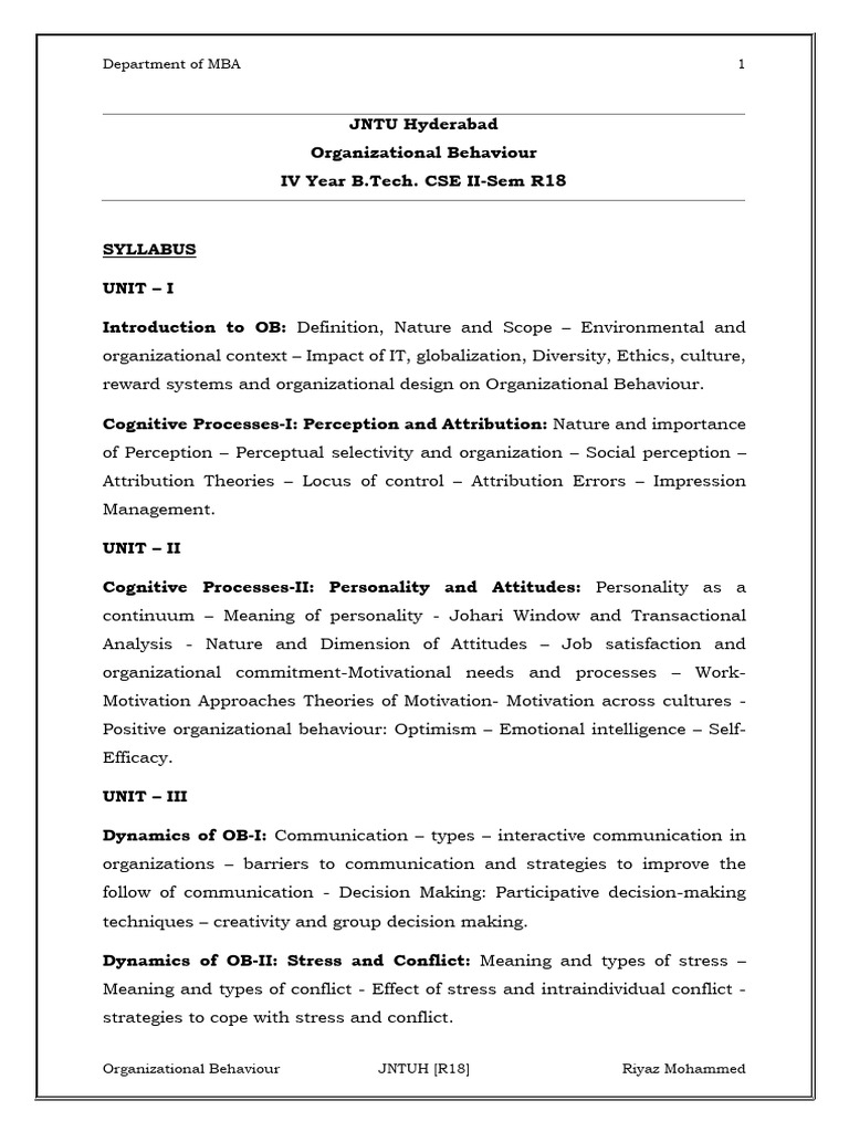 OB Riyaz | PDF | Extraversion And Introversion | Job Satisfaction