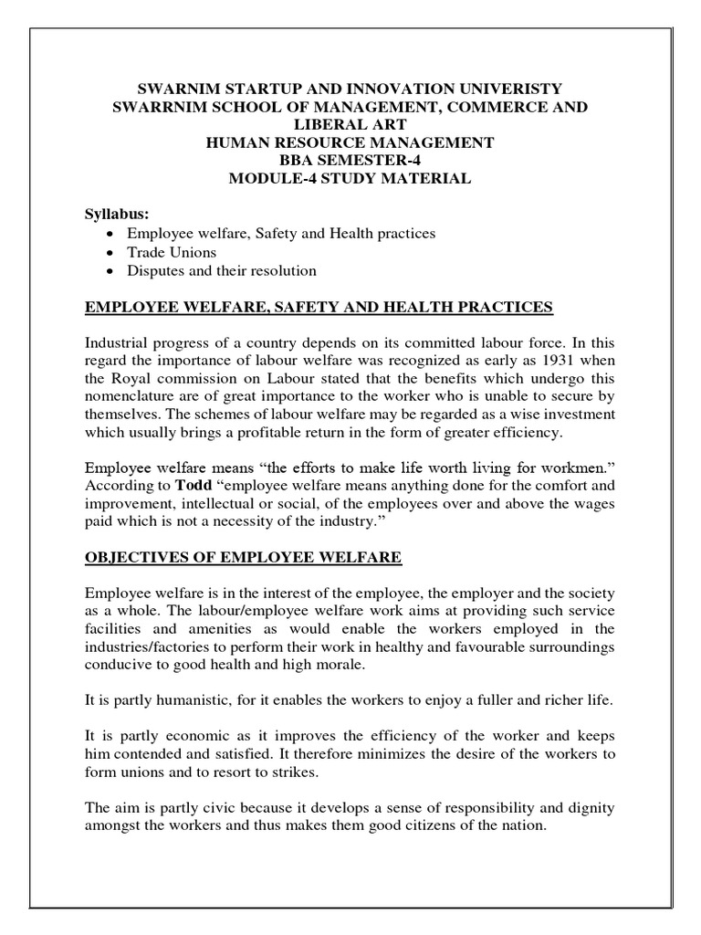 HRM Bba Sem-4 Module-4 | PDF | Cost Of Living | Occupational Safety And Health