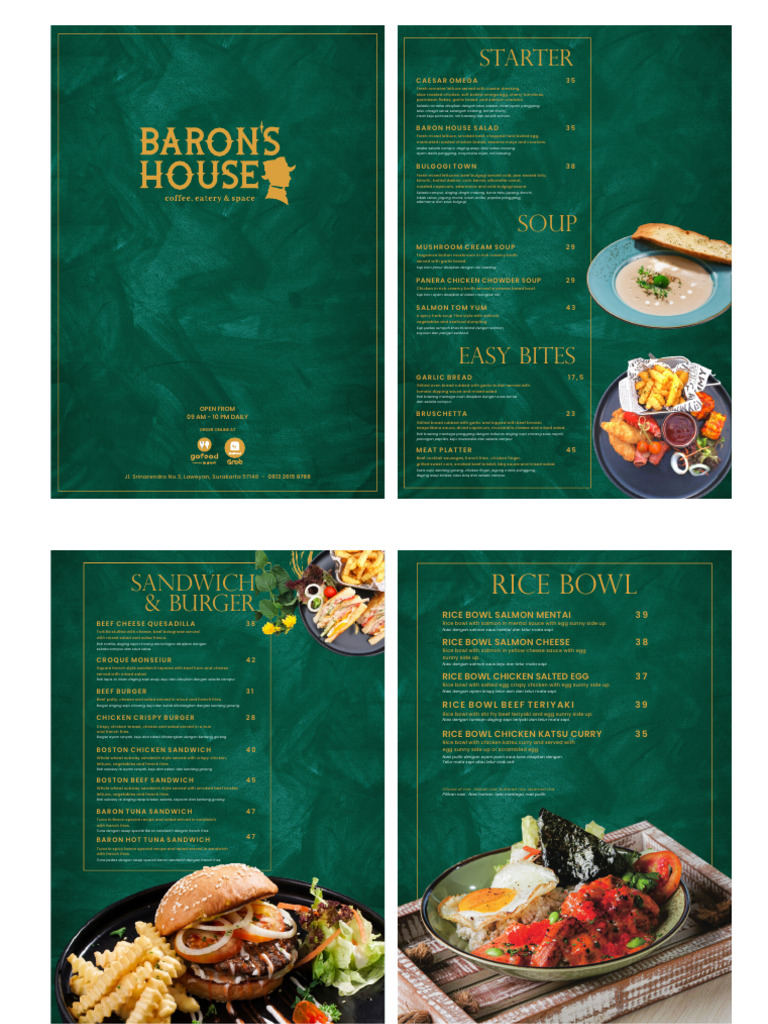 Menu Baron 2023 | Download Free PDF | Cakes | Desserts