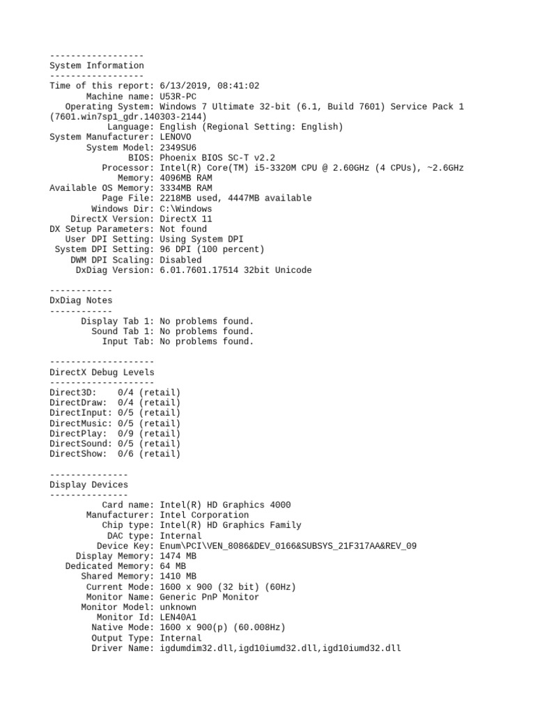 DX Diag | PDF | Device Driver | Codec