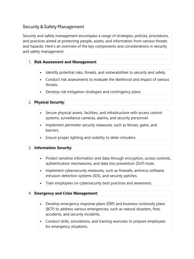 Security & Safety Management | Download Free PDF | Computer Security ...