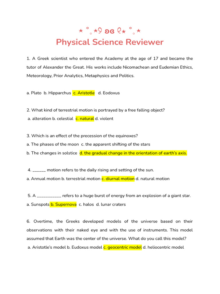 ?reviewer Physical Science . ? | PDF | Waves | Wavelength