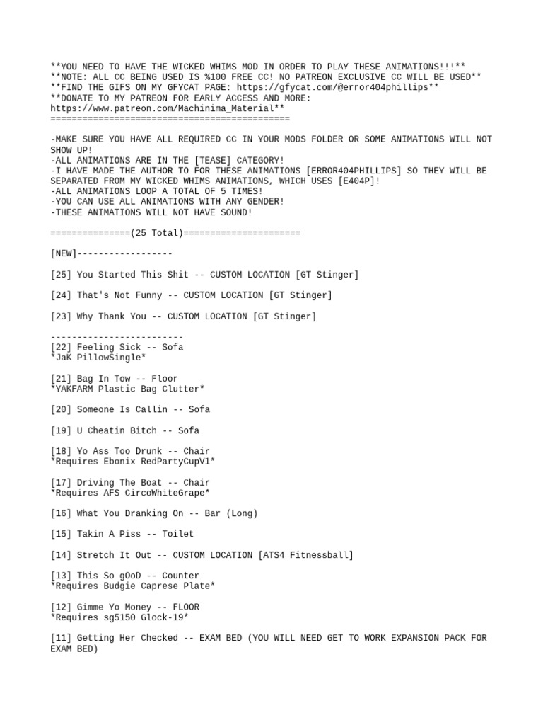 Animation List | PDF
