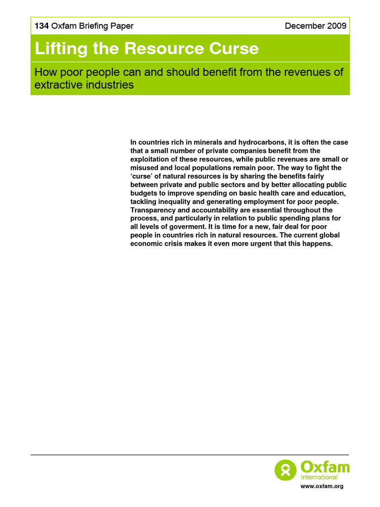 bp134 Lifting The Resource Curse 011209 - 4 | PDF | Taxes | Poverty
