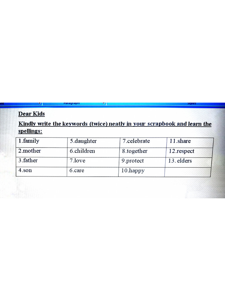 Keywords..ch1..My Family | PDF