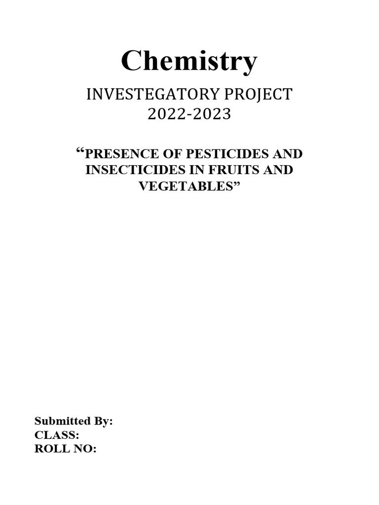 Presence of Pestisides and Instectisides in Plants Pre Name | PDF ...