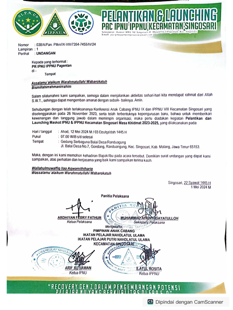 Undangan Pelantikan | PDF