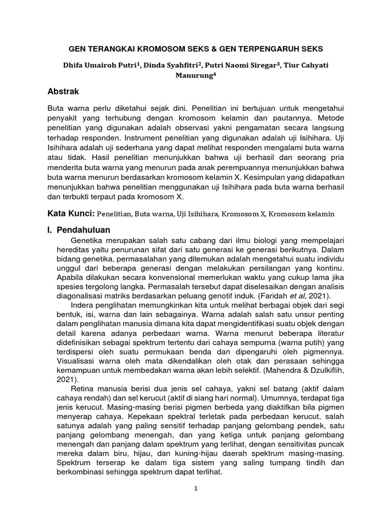 Kelompok 3 - Laporan Praktkum Gen Terangkai Kromosom Seks & Gen ...