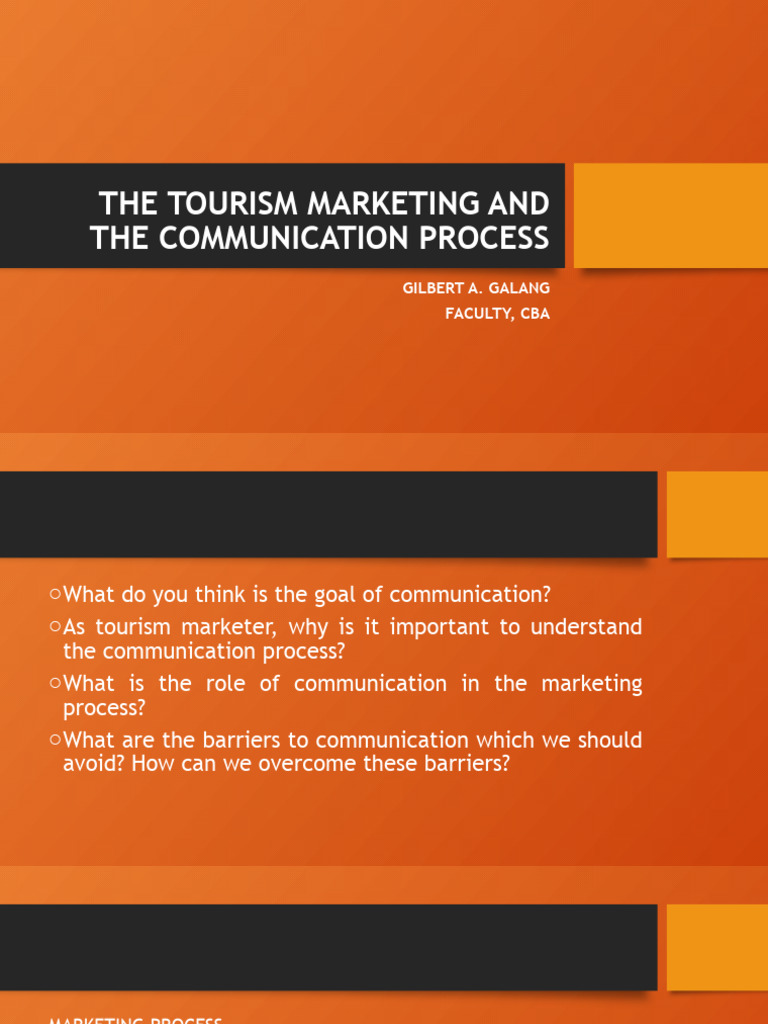 Lesson 4 THE TOURISM MARKETING AND THE COMMUNICATION PROCESS | PDF | Communication | Human ...